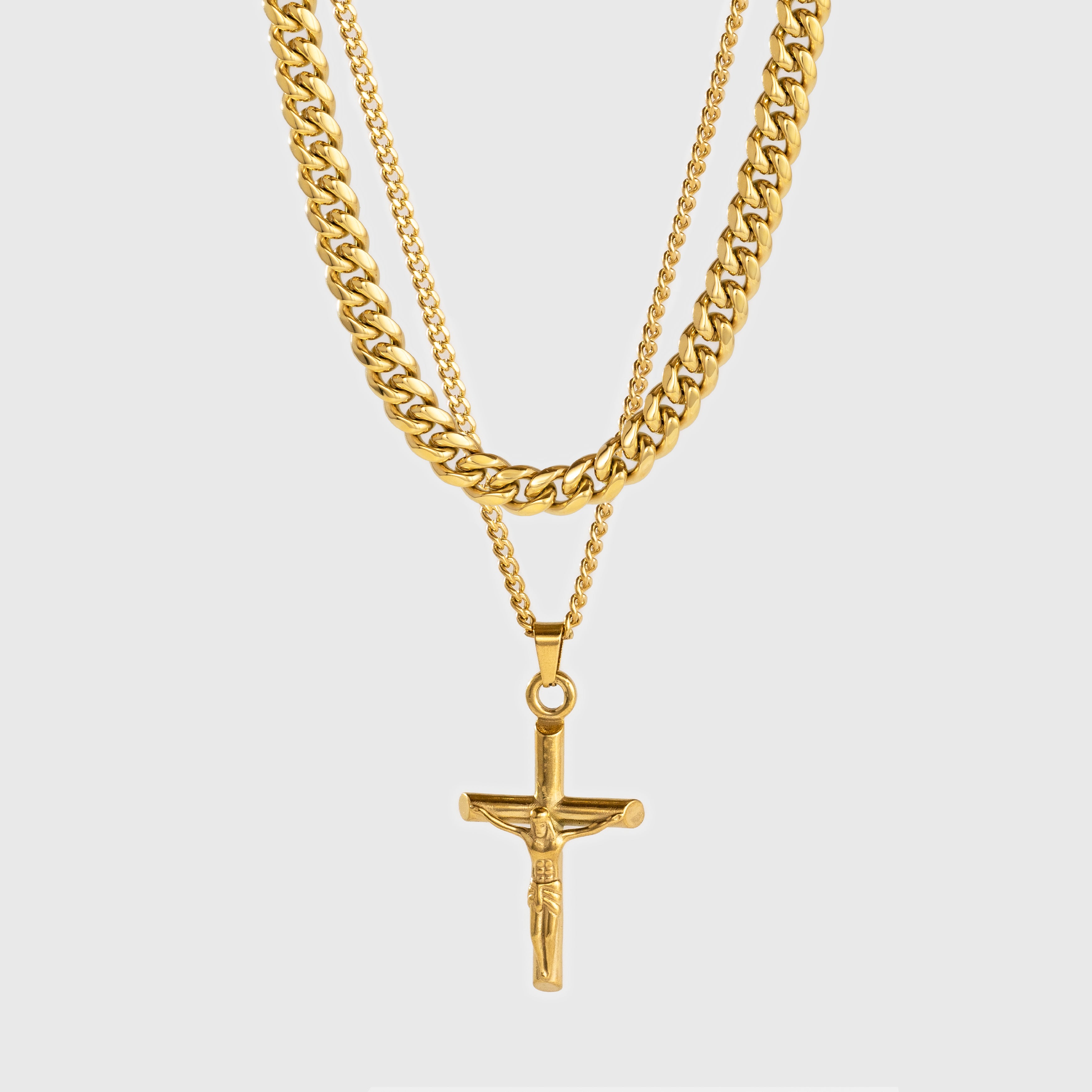 Crucifix X Cuban 12mm (Gold) – BALANZI